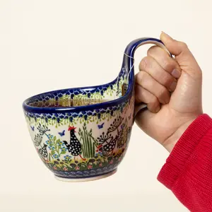 UNCOMMON GOODS Cozy Polish Soup Mug Lidia's Polish Pottery Inc - Gold