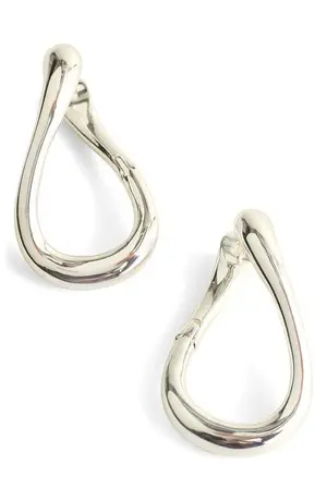 Madewell Front/back Twisted Large Hoop Earrings - Warm Silver
