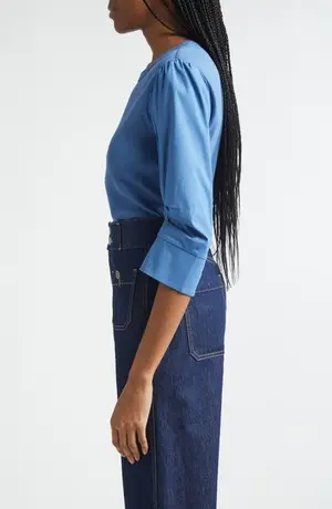 Veronica Beard Junia Mixed Media Top