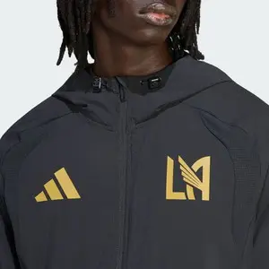 Adidas Lafc Tiro Travel Full-zip Hooded Windbreaker By - Black