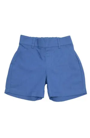 CUCLIE Linen Flat Front Shorts - Blue