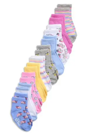 CAPELLI NEW YORK Icon Assorted 10-pack Gripper Crew Socks - Pink Multi Combo