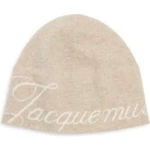Jacquemus Le Bonnet Atelier Virgin Wool & Cashmere Beanie Light Beige