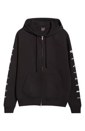 PLEASURES Woodmark Fleece Zip-up Hoodie - Black