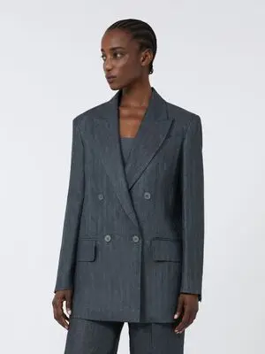 Max Mara Olimpia Jacket In Chevron Wool