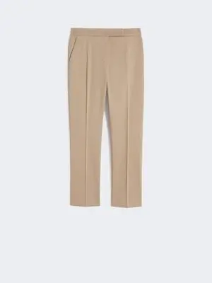 Max Mara Slim-fit Cotton Satin Trousers - Kaki