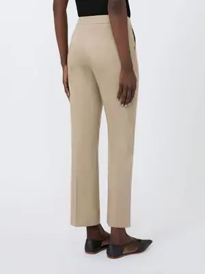 Max Mara Slim-fit Cotton Satin Trousers - Kaki