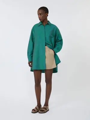 Max Mara Stretch Cotton Satin Shorts