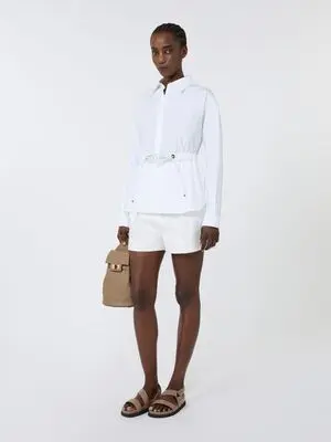 Max Mara Stretch Cotton Satin High-waisted Shorts - Silk