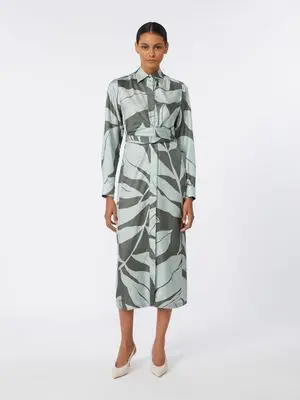 Max Mara Printed Silk Twill Shirt Dress