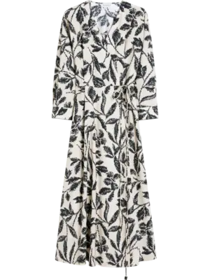 Max Mara Printed Cotton Poplin Wrap Dress - Beige