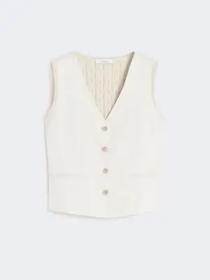 MAX MARA Linen And Cable-knit Gilet