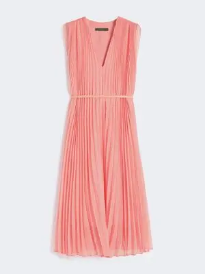 Max Mara Plissé-pleated Chiffon Dress - Pink