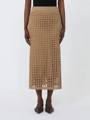 Max Mara Mesh Cotton Maxi Skirt - Desert