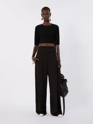Max Mara Wide-fit Viscose Satin Trousers