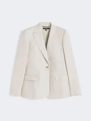 Max Mara Linen Canvas Blazer - Ecru