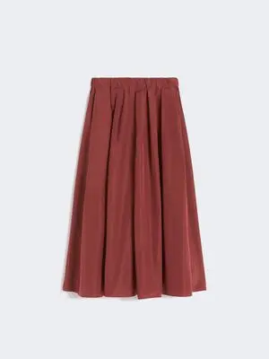 Max Mara Pleated Taffeta Long Skirt - Cherry