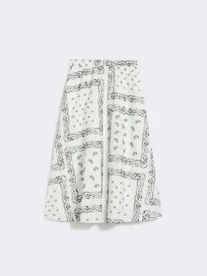 Max Mara Cotton-poplin Midi Skirt - White