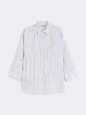 Max Mara Striped Linen Canvas Shirt