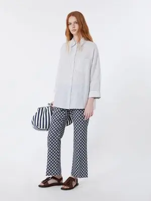 Max Mara Striped Linen Canvas Shirt