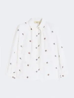 Max Mara Poplin Shirt With Embroidery - White