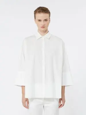 Max Mara Cotton Poplin Oversized Shirt - White