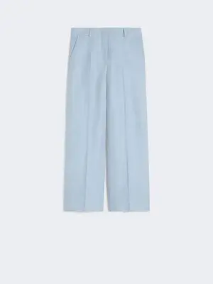 Max Mara Linen Canvas Trousers - Light Blue