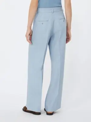 Max Mara Linen Canvas Wide-leg Trousers
