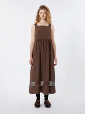 Max Mara Cotton-poplin Fit-and-flare Dress - Chocolate