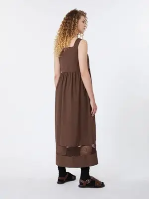 Max Mara Cotton-poplin Fit-and-flare Dress - Chocolate