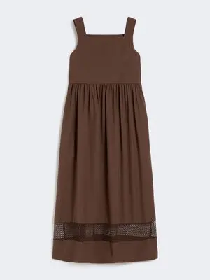 Max Mara Cotton-poplin Fit-and-flare Dress - Chocolate