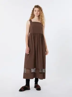 Max Mara Cotton-poplin Fit-and-flare Dress - Chocolate