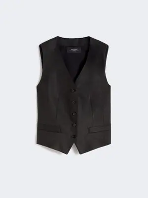 Max Mara Linen Canvas Waistcoat - Black