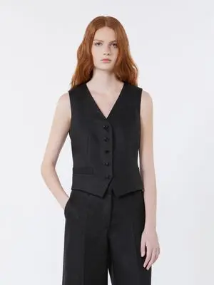 Max Mara Linen Canvas Waistcoat