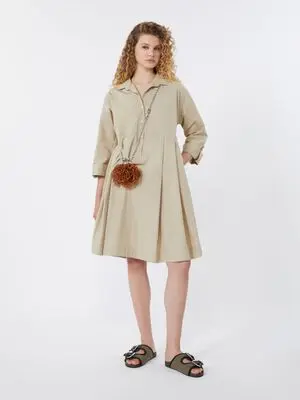 Max Mara Flared Cotton-poplin Dress