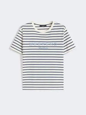 Max Mara Jersey T-shirt With Graphics - Navy