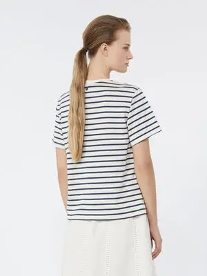 Max Mara Cotton Jersey T-shirt With Embroidered Graphics