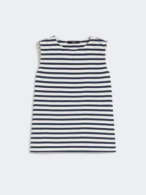 Max Mara Sleeveless Interlock Jersey Top - Navy