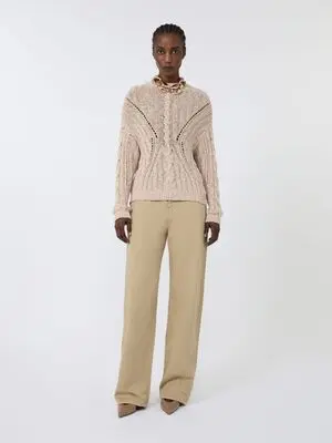 Max Mara Cotton Satin Baggy Trousers - Colonial
