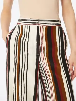 Max Mara Striped Crêpe De Chine Palazzo Trousers