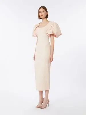 Max Mara Long Jacquard Cloque Dress
