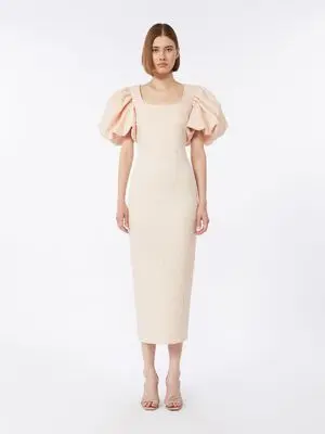 Max Mara Long Jacquard Cloque Dress