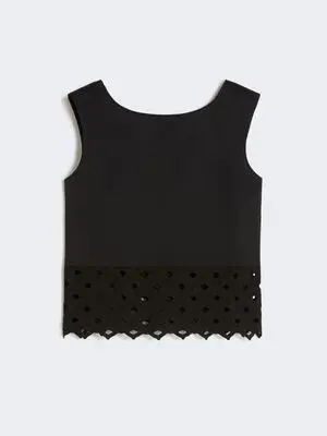 Max Mara Poplin And Macramé Lace Top