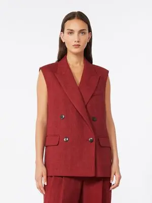 Max Mara Linen Twill Gilet