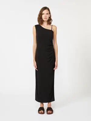 Max Mara Jersey One-shoulder Midi Dress - Black