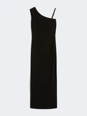 Max Mara Jersey One-shoulder Midi Dress - Black