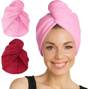 TURBIE TWIST 2 Pack Hair Towel Wraps For Straight, Wavy - Sea Pink