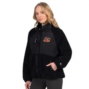 STARTER Cincinnati Bengals On The Ball Sherpa Jacket - Black