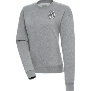 ANTIGUA San Diego Padres Brushed Metallic Victory Pullover Sweatshirt - Heather Gray