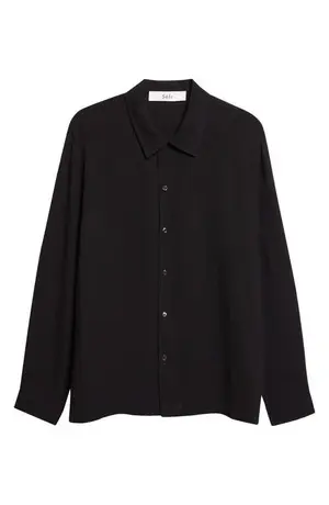 Séfr Sense Button-up Shirt - Black Crepe